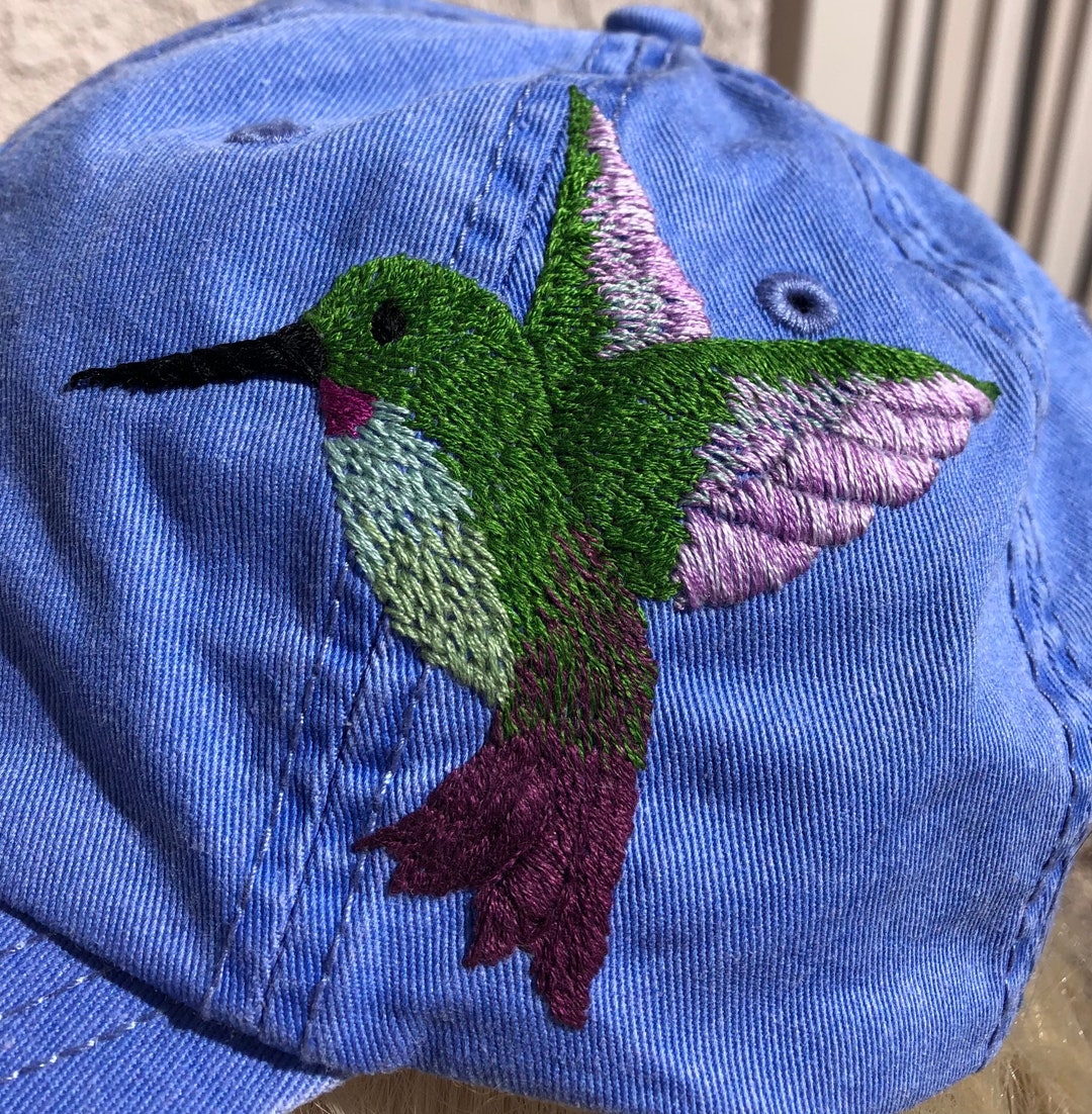 Embroidered Hummingbird Cap - Etsy