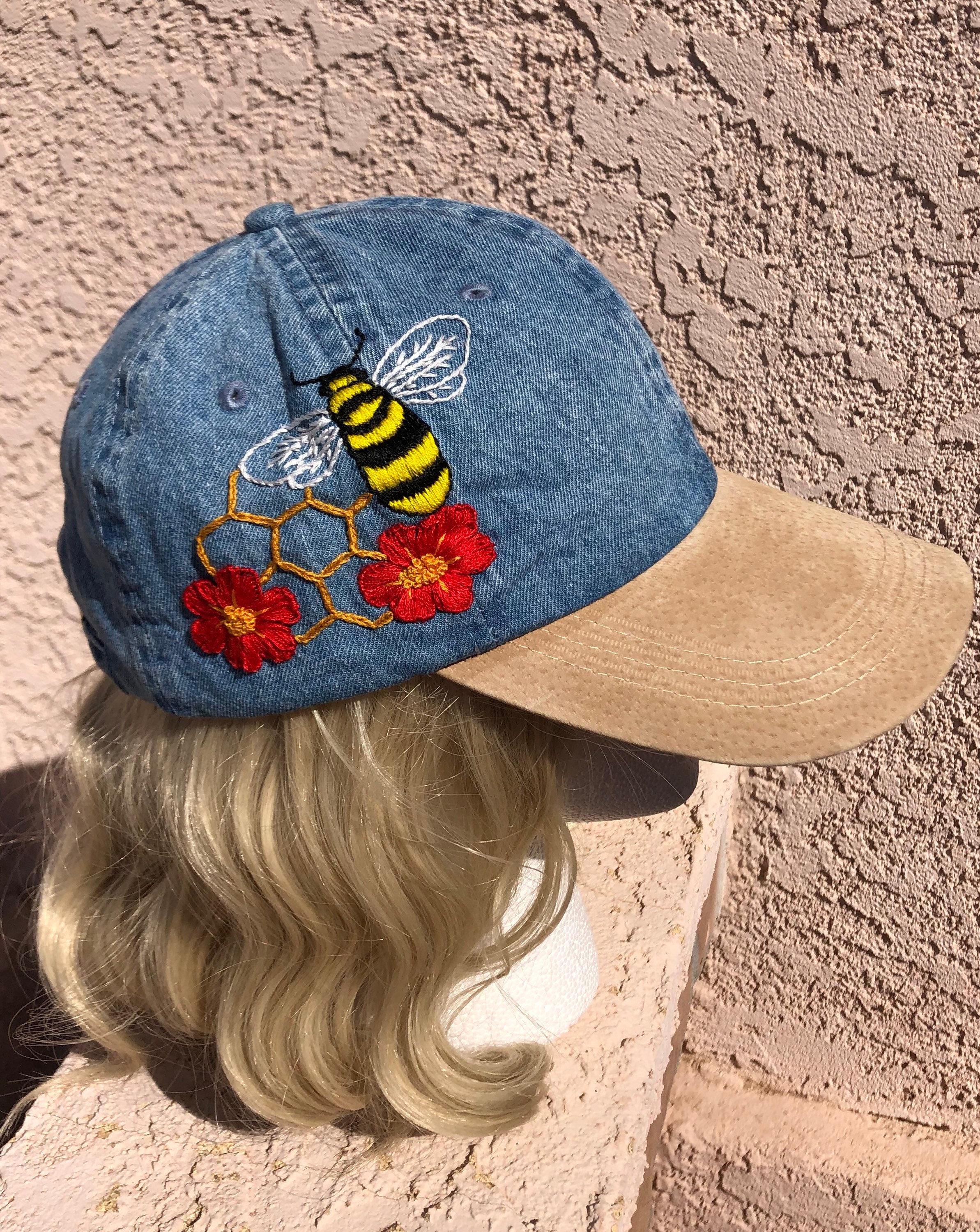 Embroidered Bee Hat - Etsy