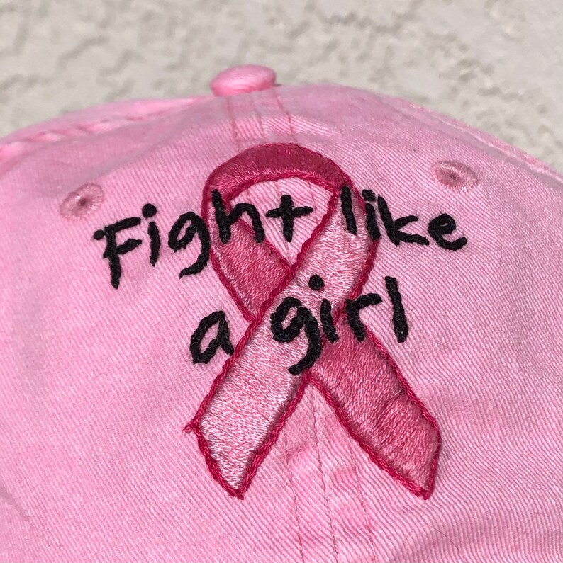 Embroidered Pink Awareness Ribbon Cap Breast Cancer Cap - Etsy