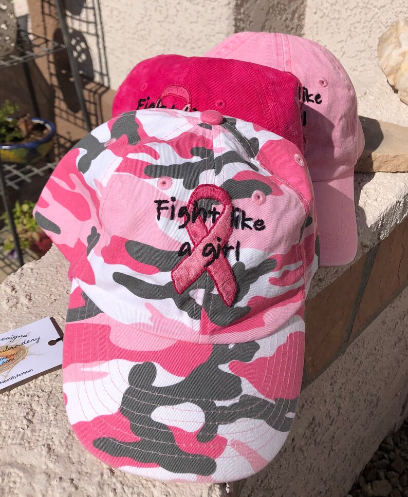 Embroidered Pink Awareness Ribbon Cap Breast Cancer Cap - Etsy
