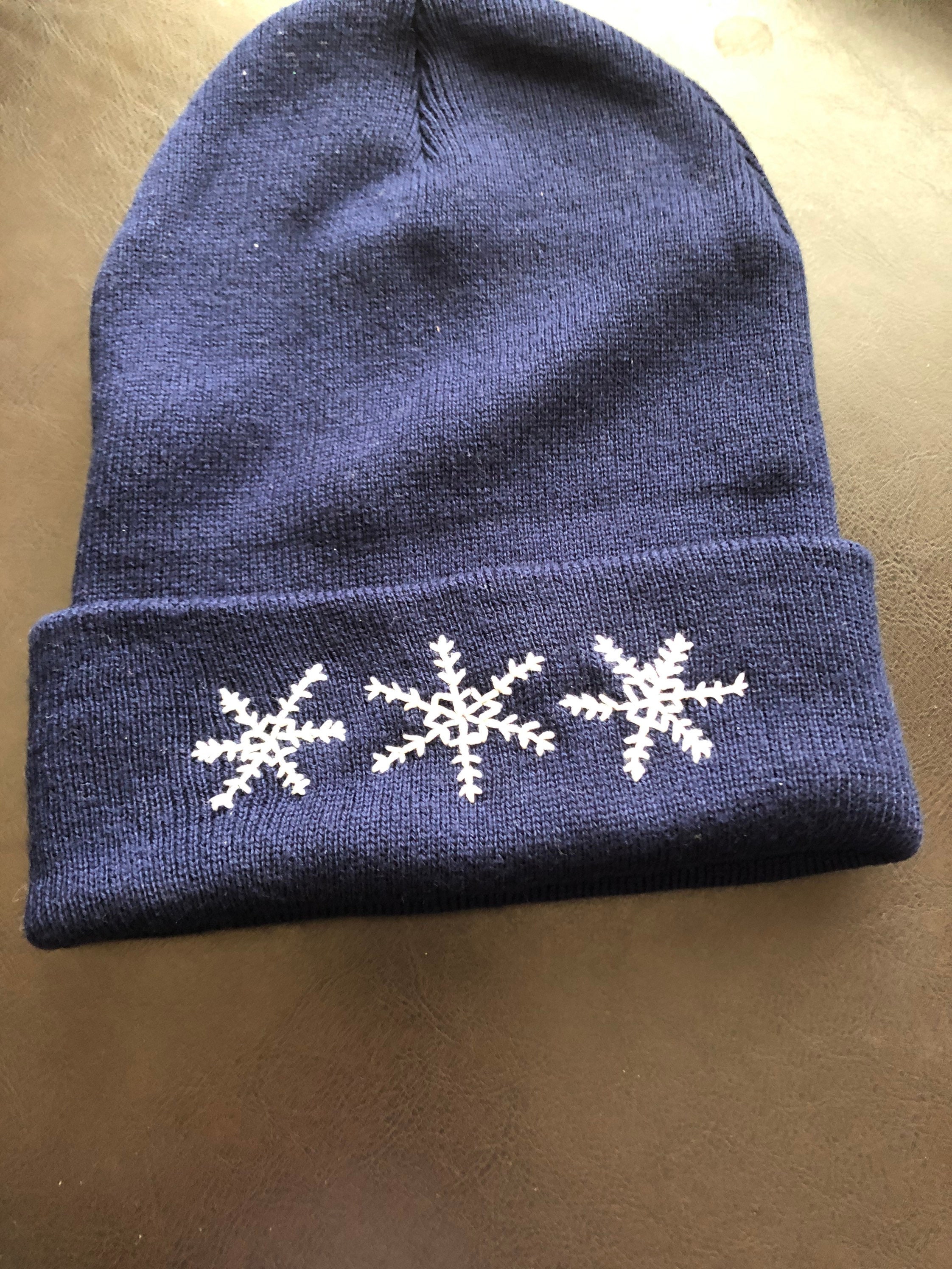 Embroidered snowflake beanie snowflake hats - Etsy.de