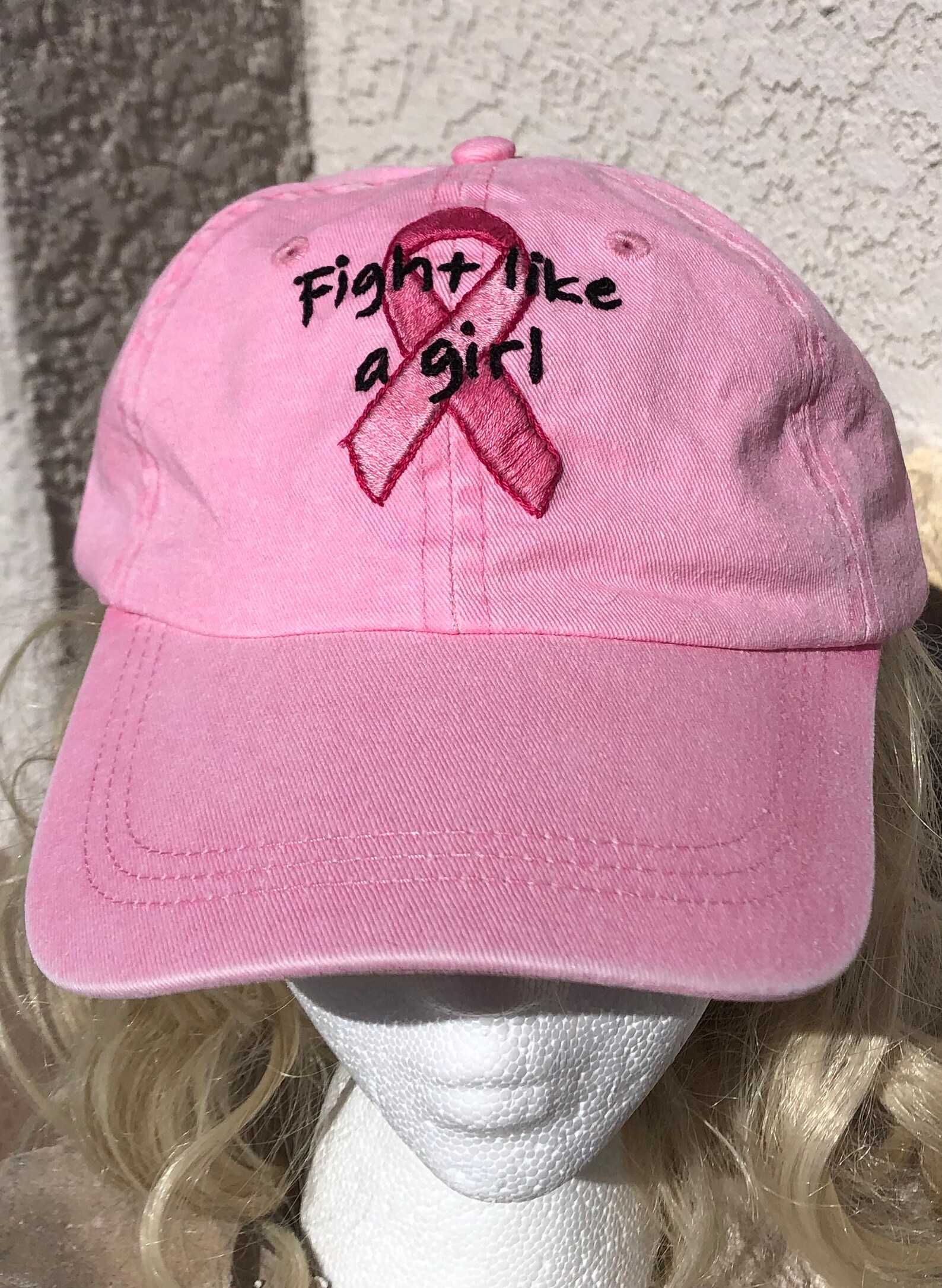 Embroidered Pink Awareness Ribbon Cap Breast Cancer Cap - Etsy
