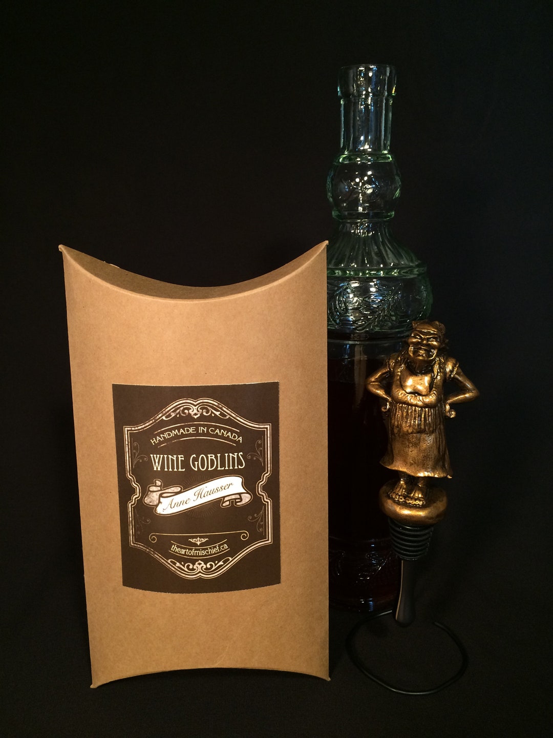 Anne Hauser Wine Goblin Cast Sculpture Fine Art Bottle Stopper - Etsy