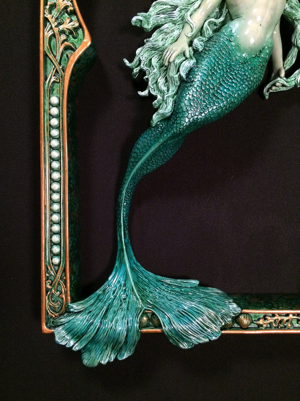 Marin - 12.5" Mermaid Wall Hanging - Cast Hand Sculpted Figurine ...