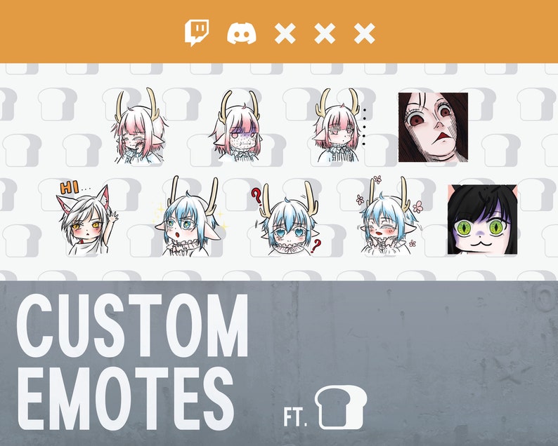 Animated Vtuber Custom Emotes Badges Emojis Pack twitch - Etsy Canada