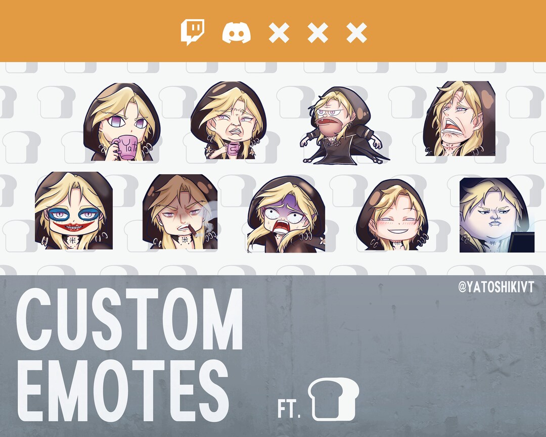 Animated Vtuber Custom Emotes Badges Emojis Pack twitch - Etsy