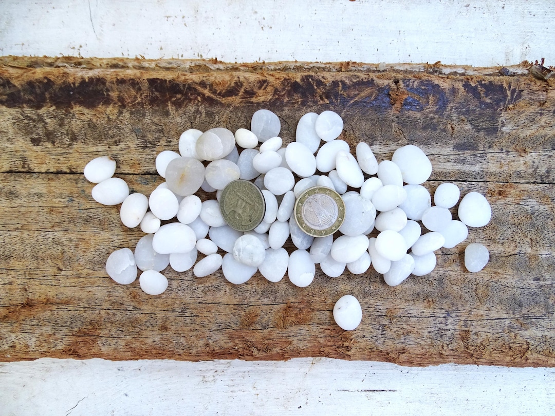 Bulk Small Quartz and White Rounded Beach Pebbles, 3/8''-3/4'' (1-2 Cm ...