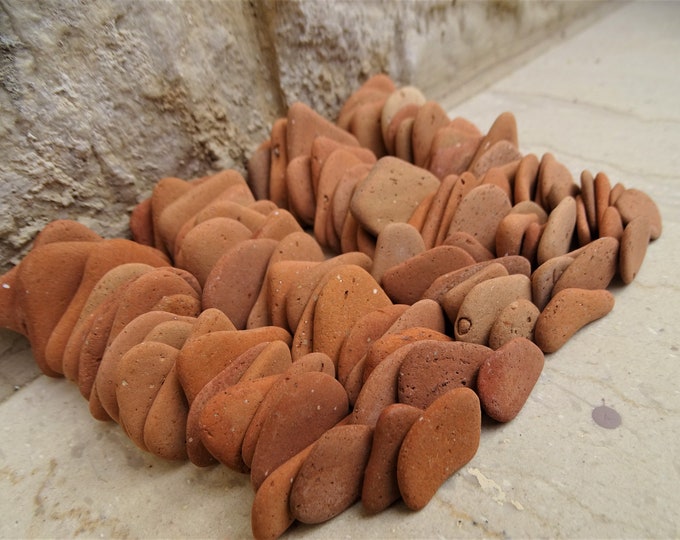Very Thin, Small and Very Small Flat Beach Terracotta Pieces, 1/2'' -1 ...