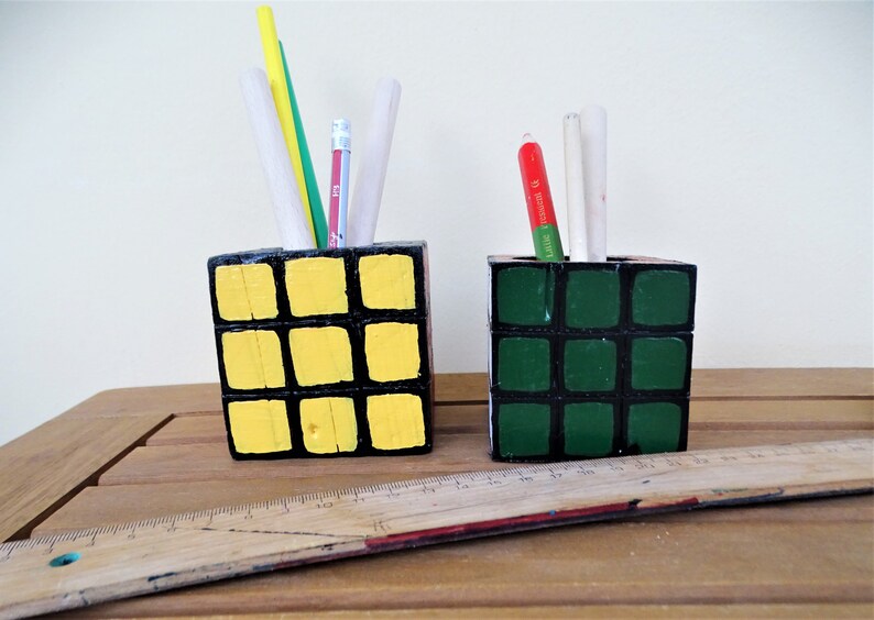 Office & School Supplies SET 2#/Cubic Pen holder made of natural ...