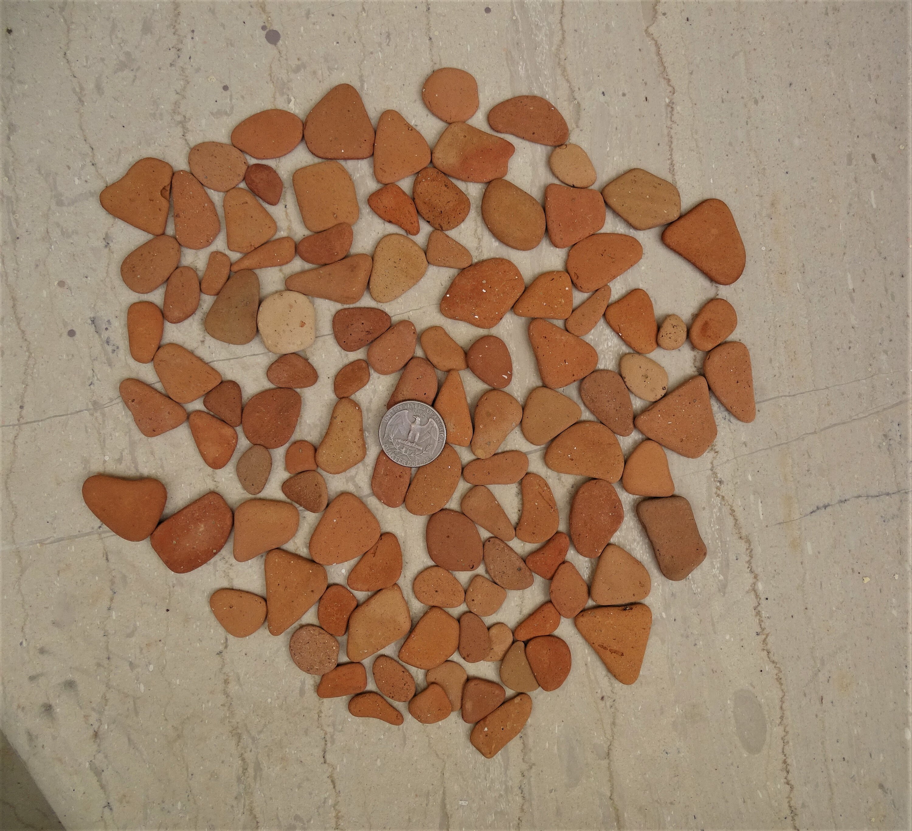 Very Thin Small and Very Small Flat Beach Terracotta Pieces - Etsy UK
