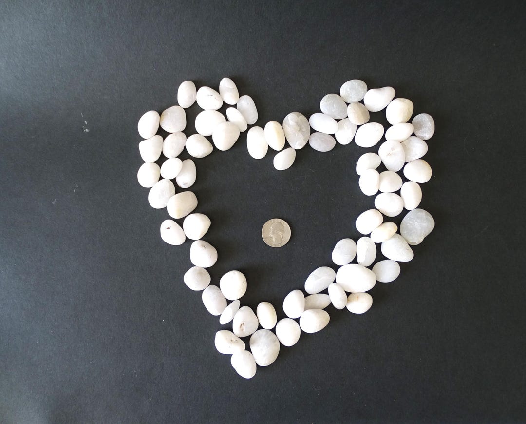 65+ Greek White Quartz Rounded Beach Stones, 3/4''-1 1/8'' (2-3 Cm ...