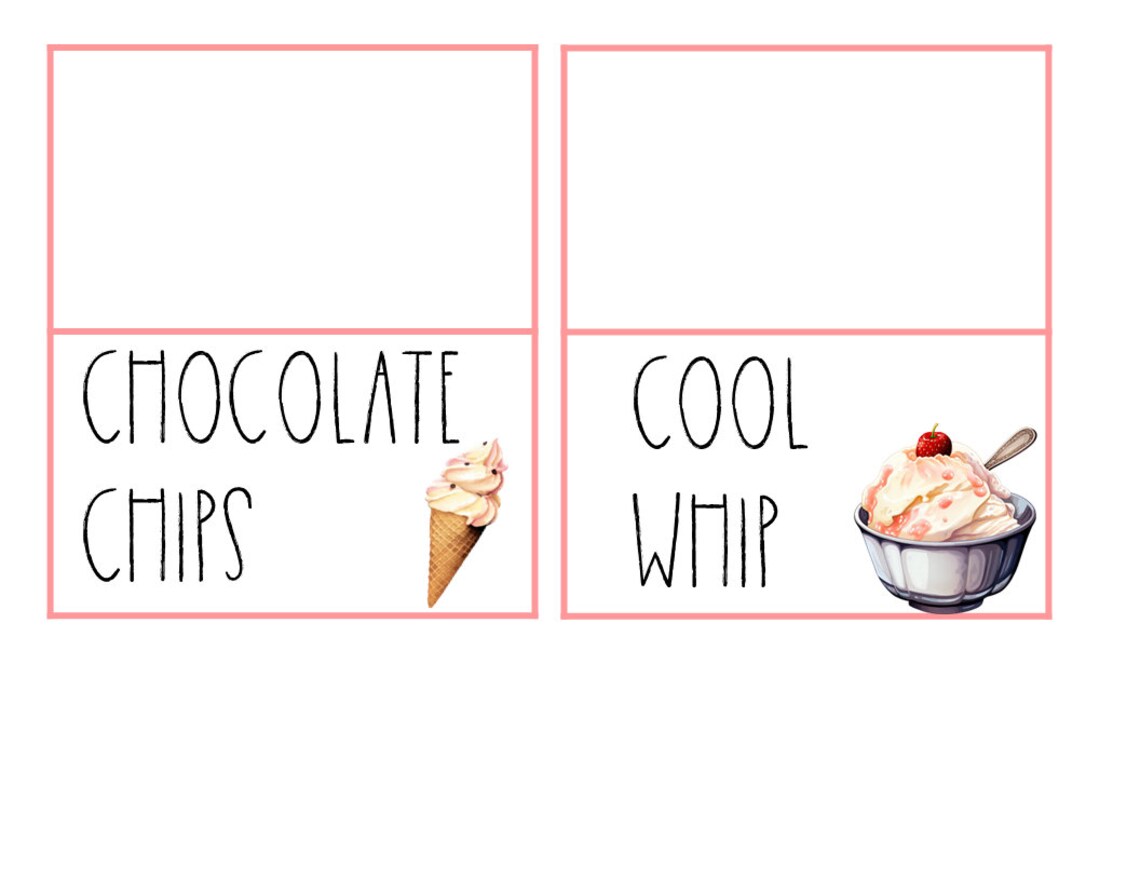 Sundea Bar / Ice Cream Bar Printable Tags - Etsy
