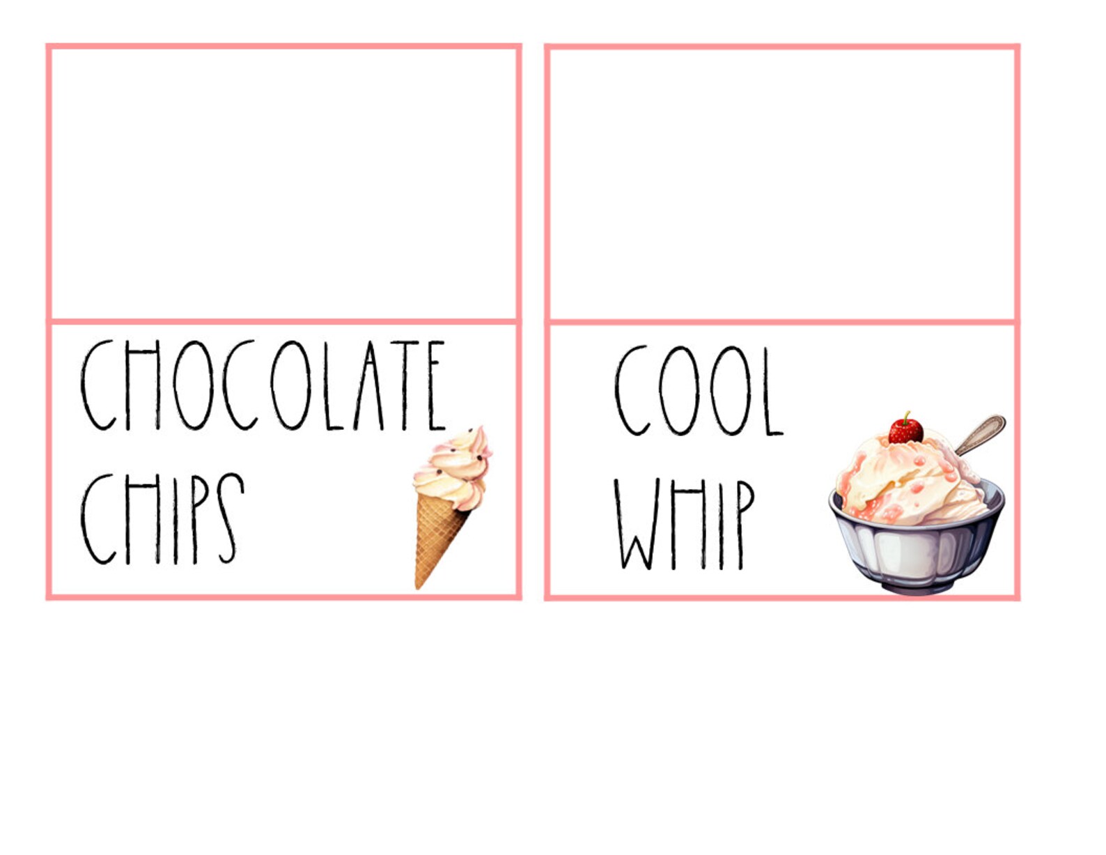 Sundea Bar / Ice Cream Bar Printable Tags - Etsy