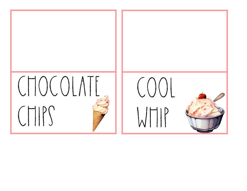 Sundea Bar / Ice Cream Bar Printable Tags - Etsy