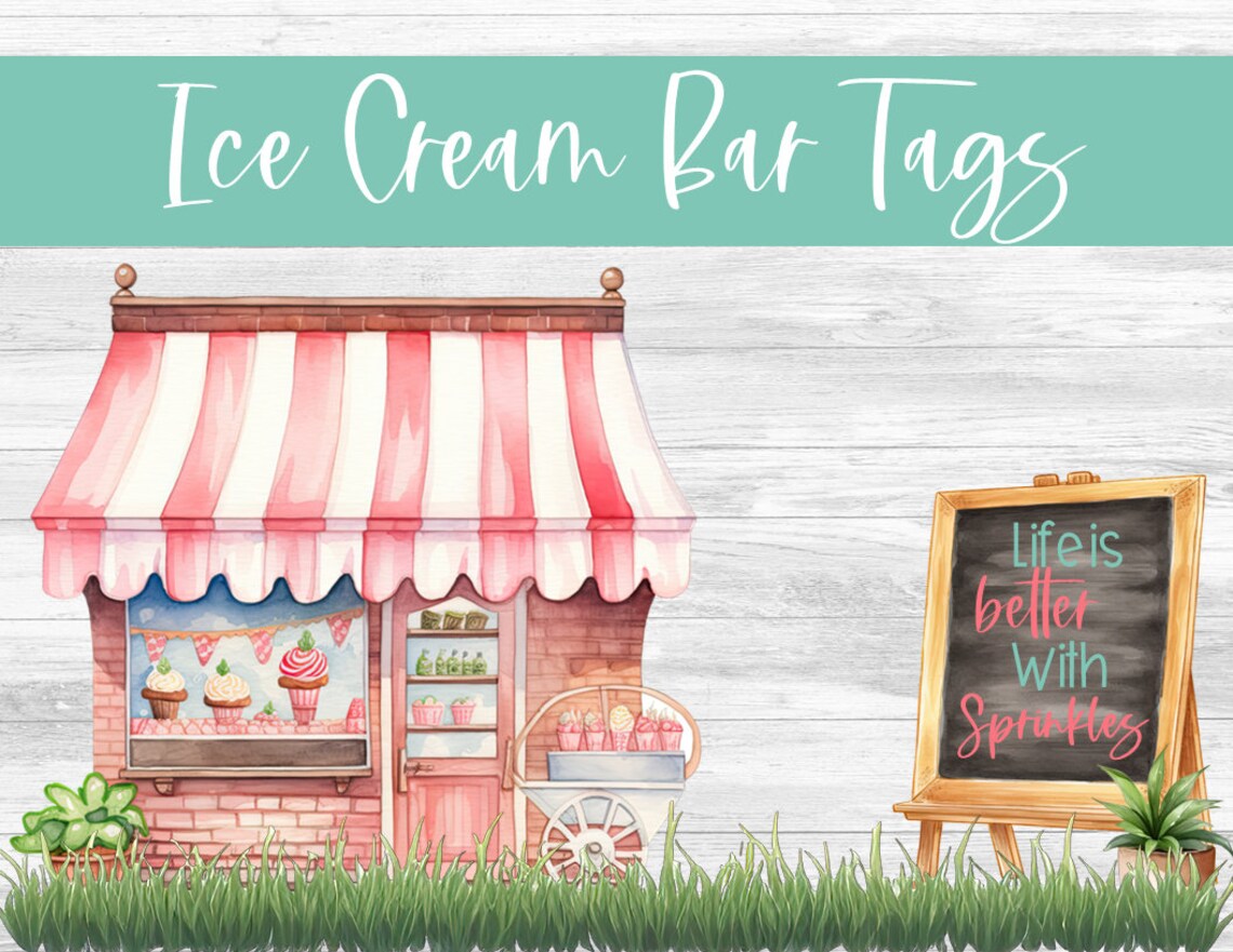 Sundea Bar / Ice Cream Bar Printable Tags - Etsy