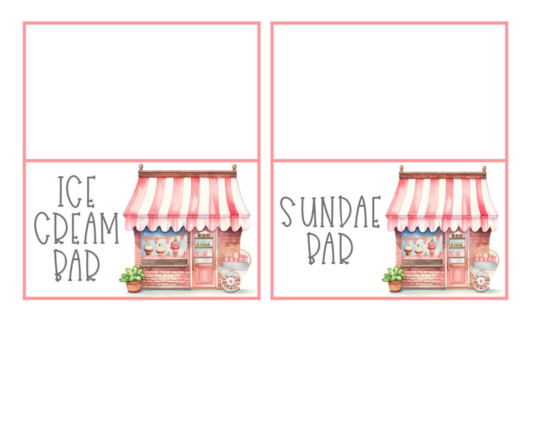 Sundea Bar / Ice Cream Bar Printable Tags - Etsy