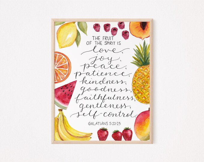 Fruits of the Spirit Garden Watercolor Print-bible Gift for Friends ...