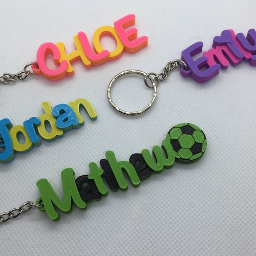 XL Initial Keychain/keyring 3D Printed Personalised - Etsy