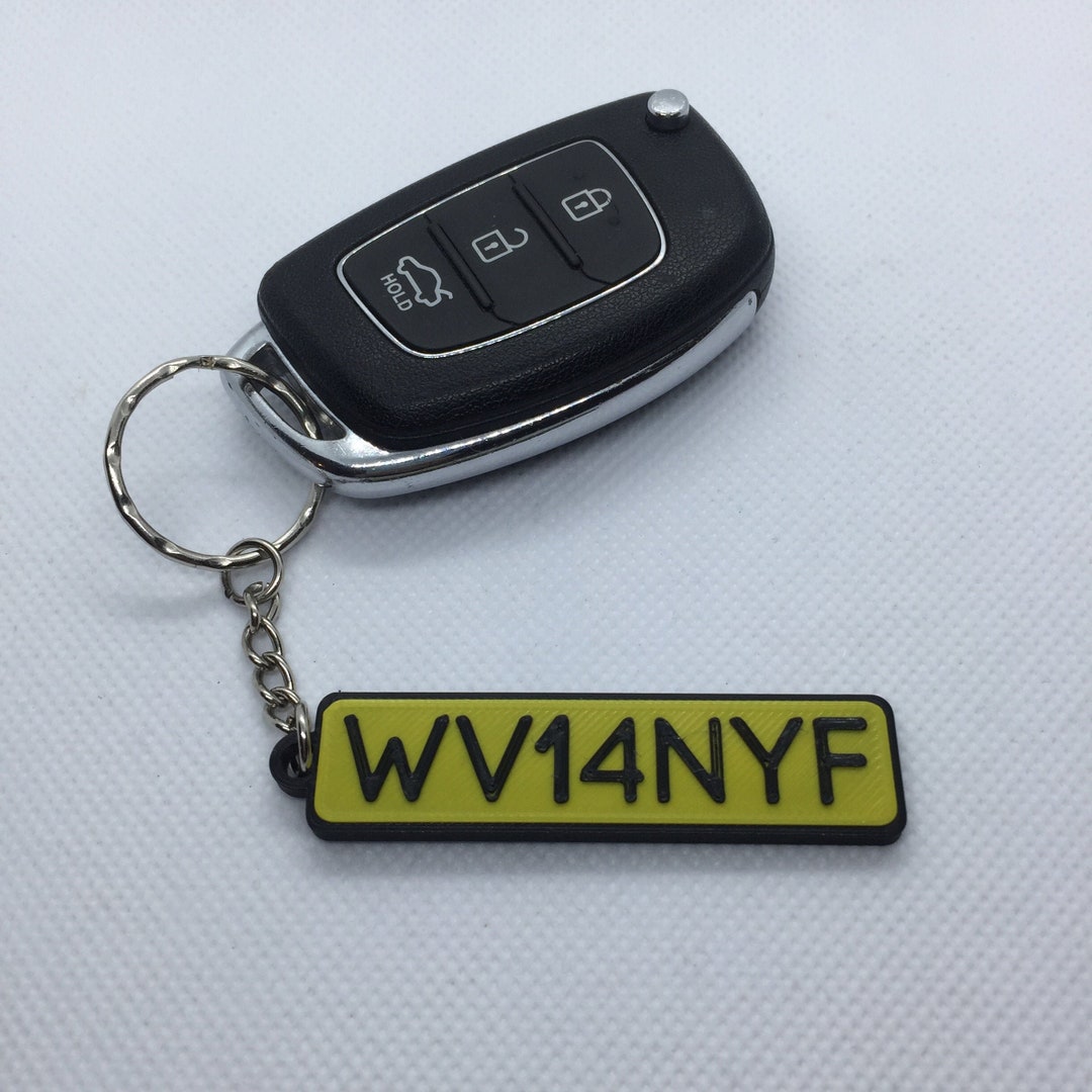 Car Number Plate Key Ring, Car Reg Keyring, Number Plate Keychain ...
