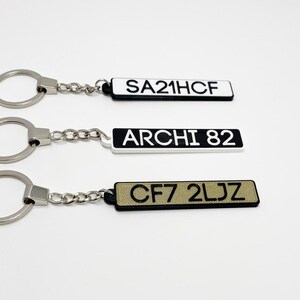 Car Number Plate Key Ring, Car Reg Keyring, Number Plate Keychain ...