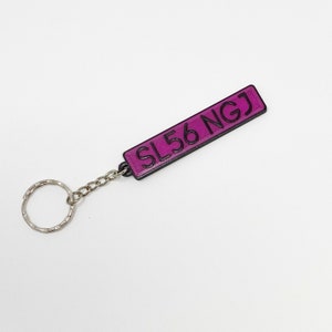 Car Number Plate Key Ring, Car Reg Keyring, Number Plate Keychain ...