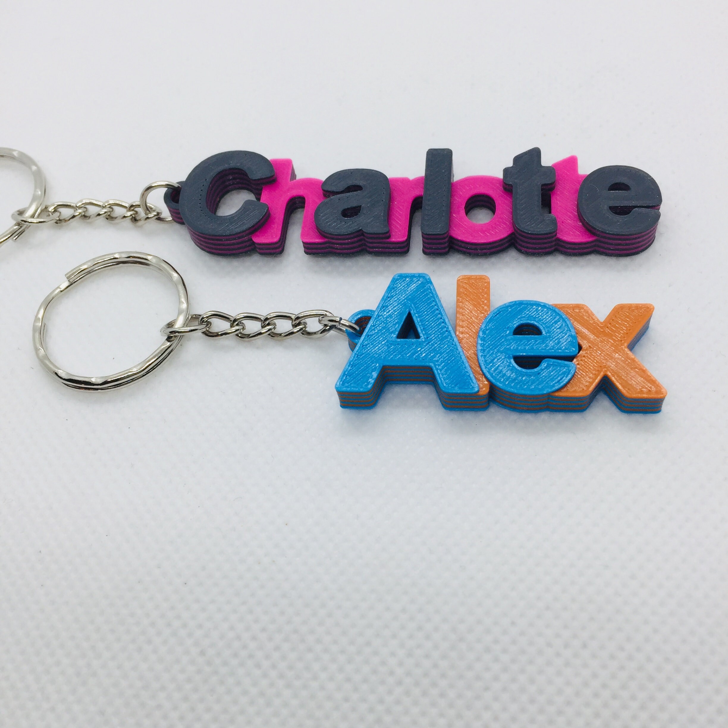 Multi-colour Personalised Keyring 3D Printed Keychain Gifts | Etsy UK