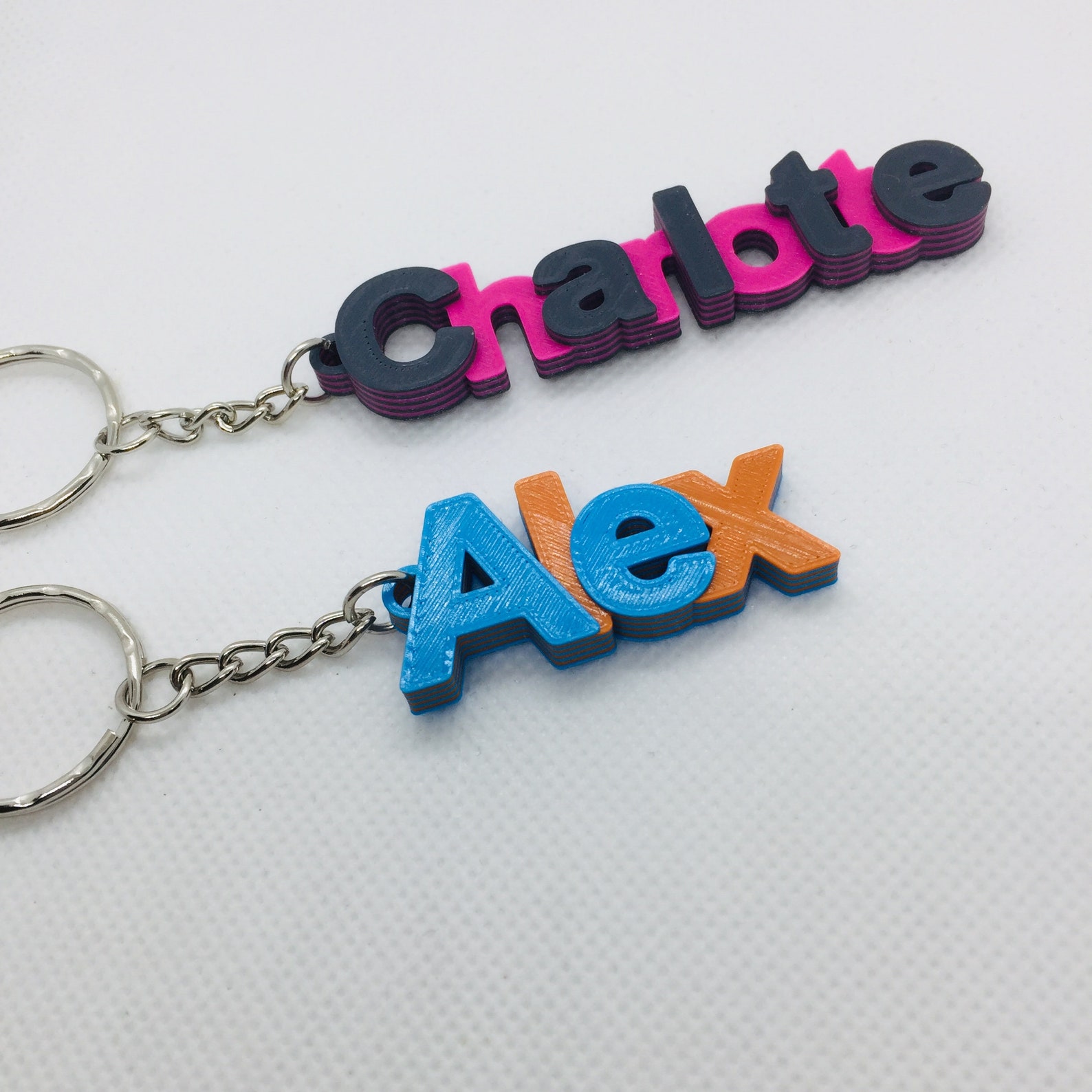 Multi-colour Personalised Keyring 3D Printed Keychain Gifts | Etsy UK