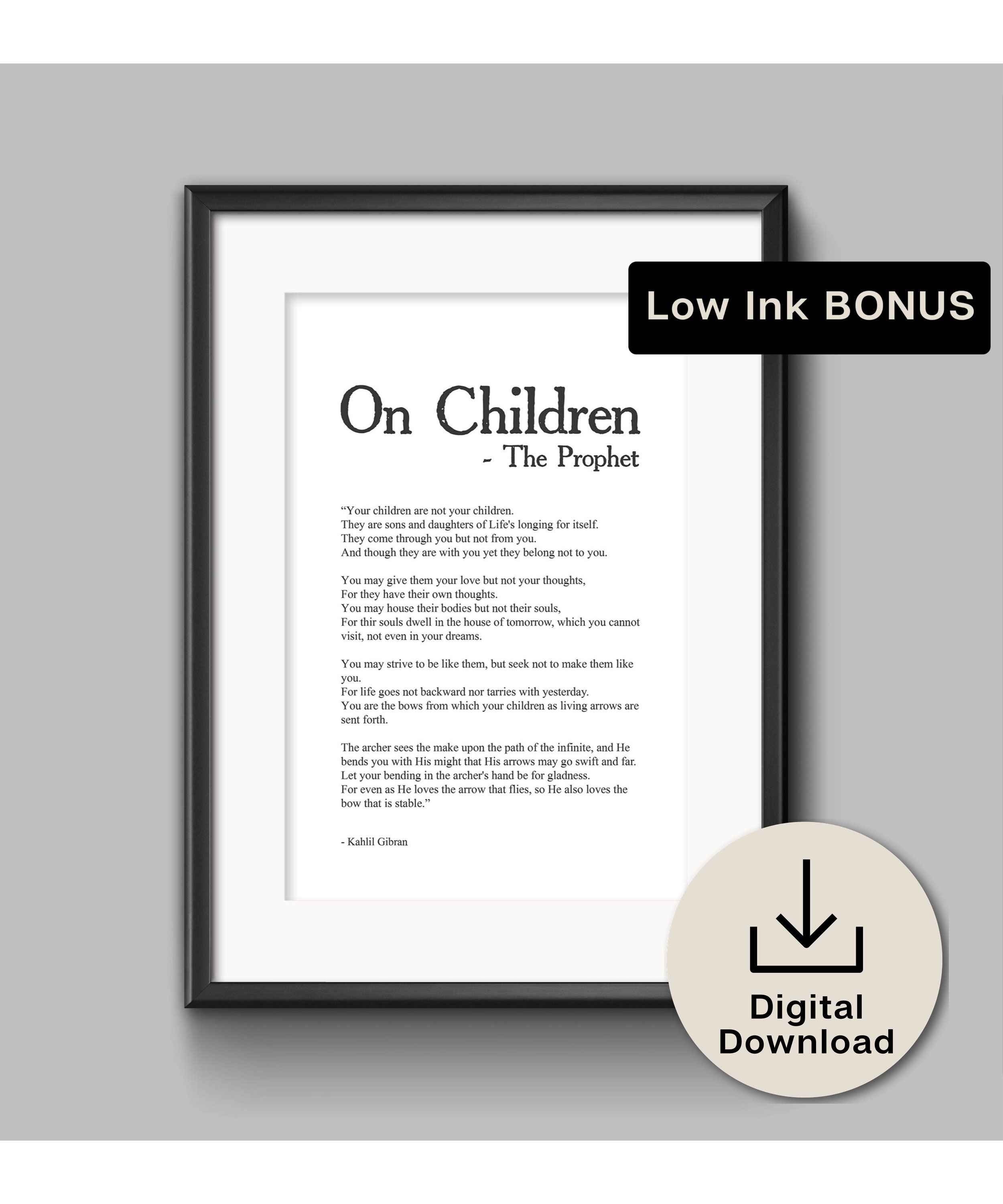 On Children Kahlil Gibran the Prophet Poem Print Baby - Etsy New Zealand