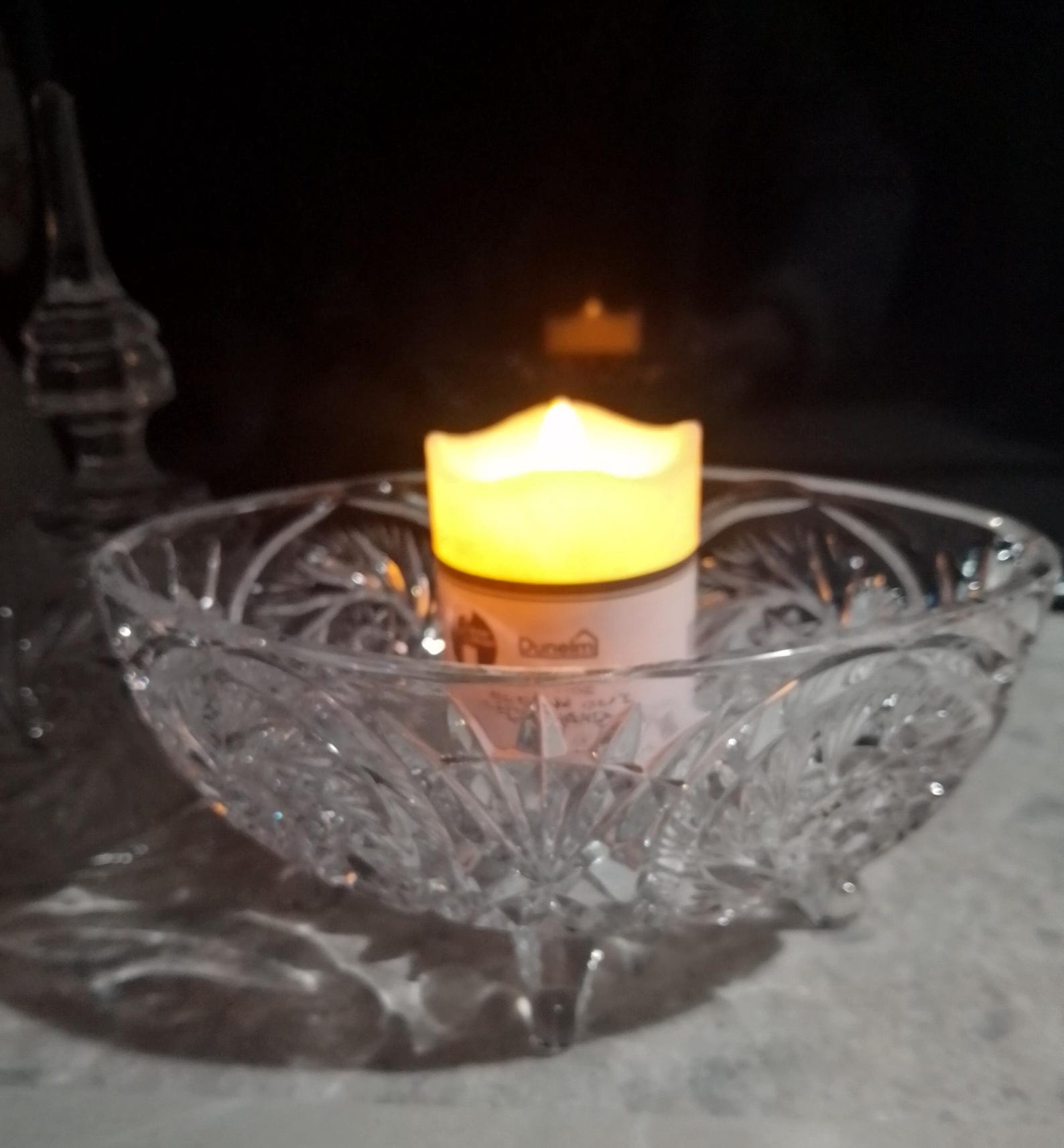 Crystal Cut Glass Sweet / Cookie Container With Lid : Pinwheel Pattern ...
