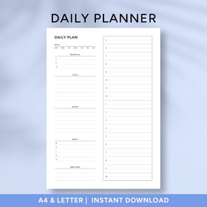 Daily Planner Printable, Daily Schedule, Day Planner, Productivity ...