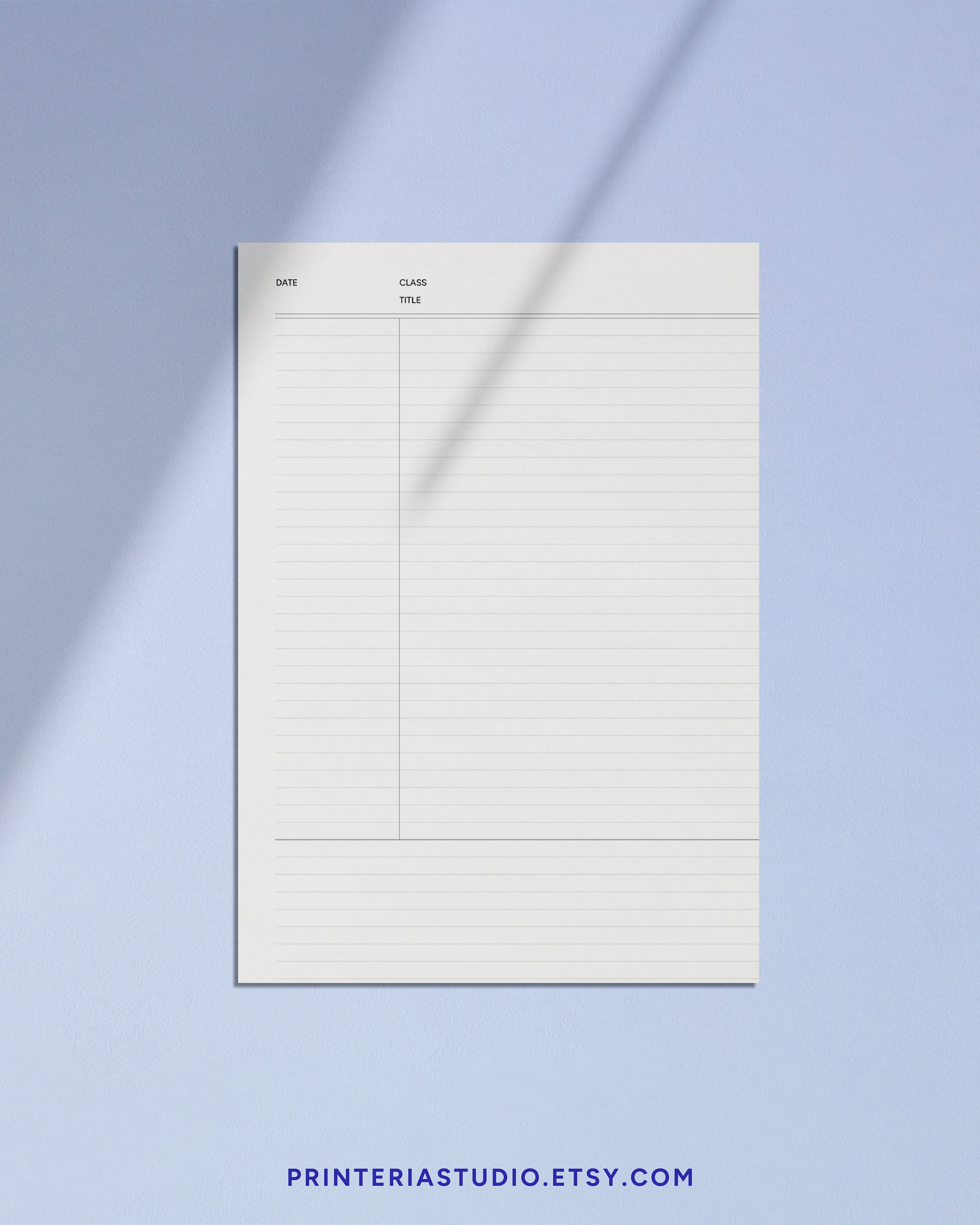 Cornell Notes Printable Study Planner Worksheets Study Organizer Sheets ...