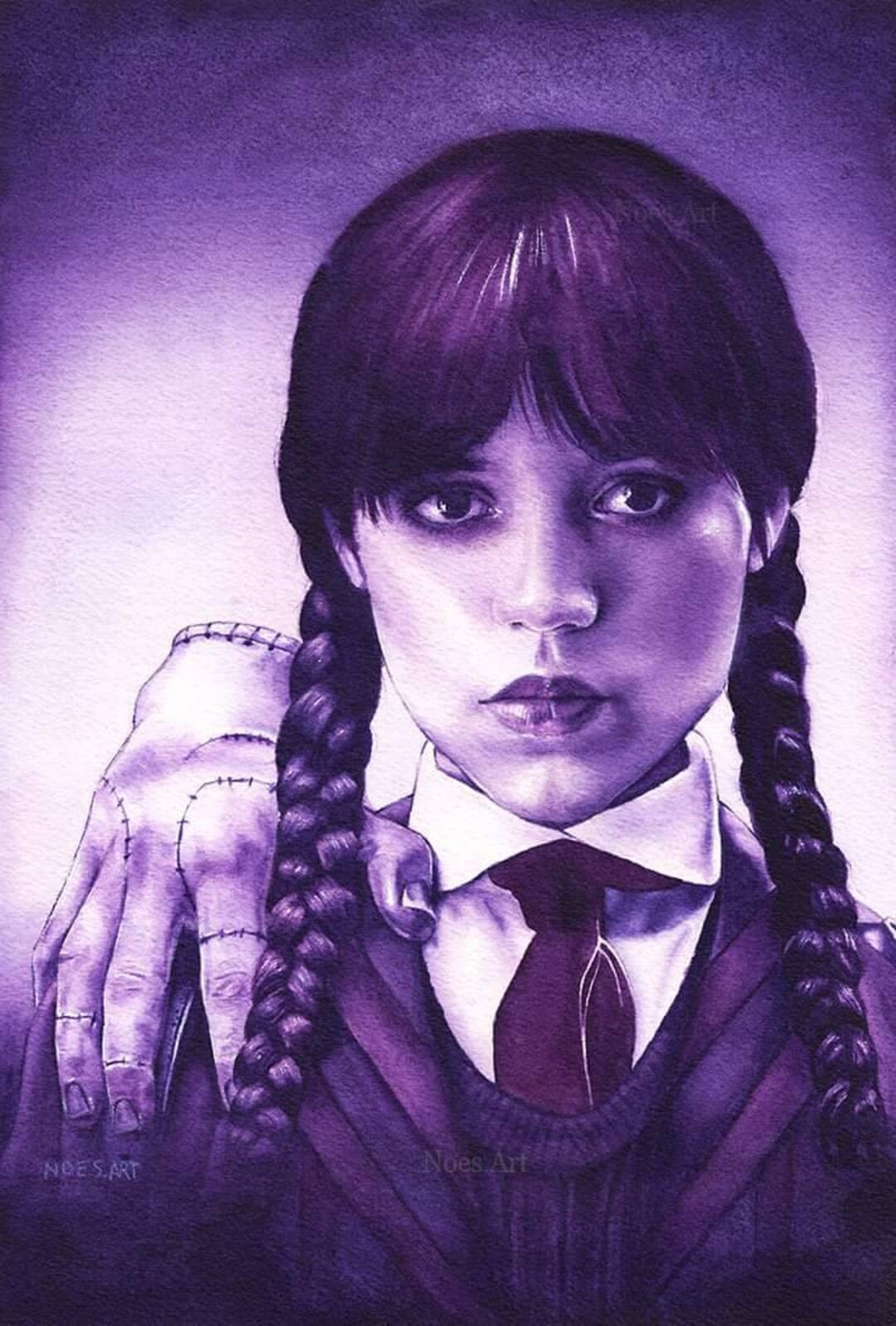 Art Prints, Watercolor Painting, Wednesday Addams Art, Wednesday Addams ...