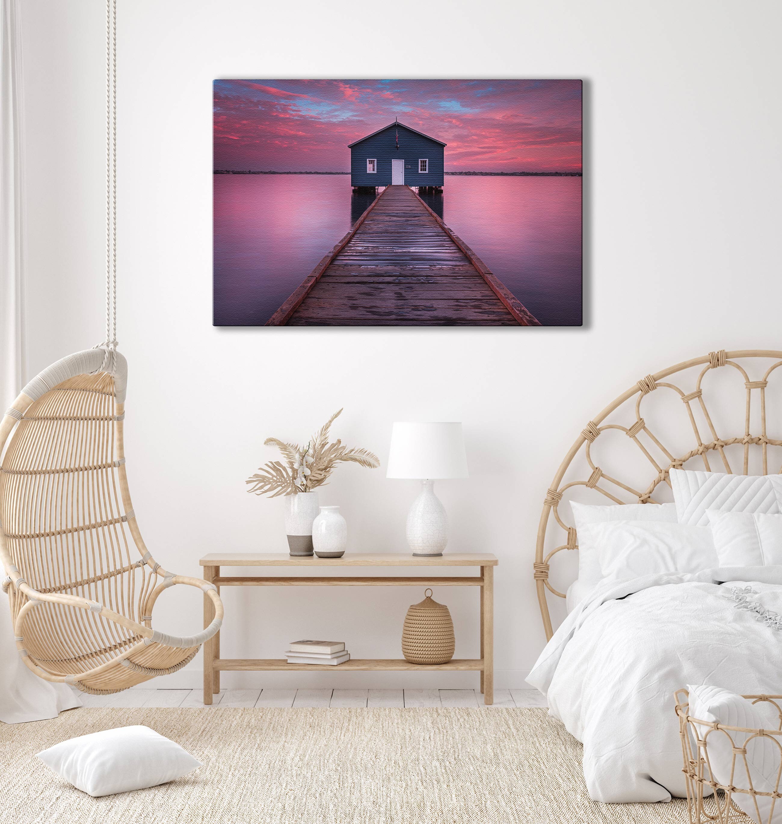 Blue Boat House, Perth, Australia, Sunset, Home Decoration, Wall Art ...