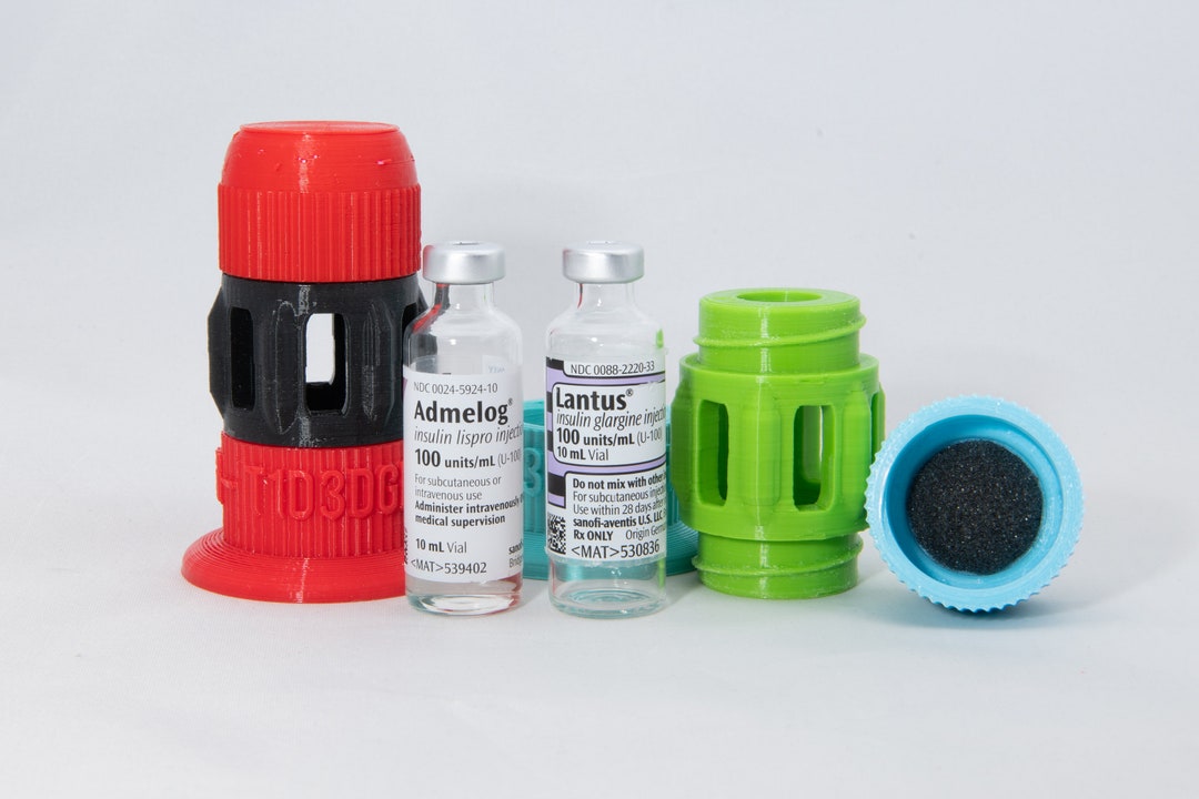 Lantus / Admelog 10ml - 3 Piece 3D Printed Insulin Vial Vessel ...