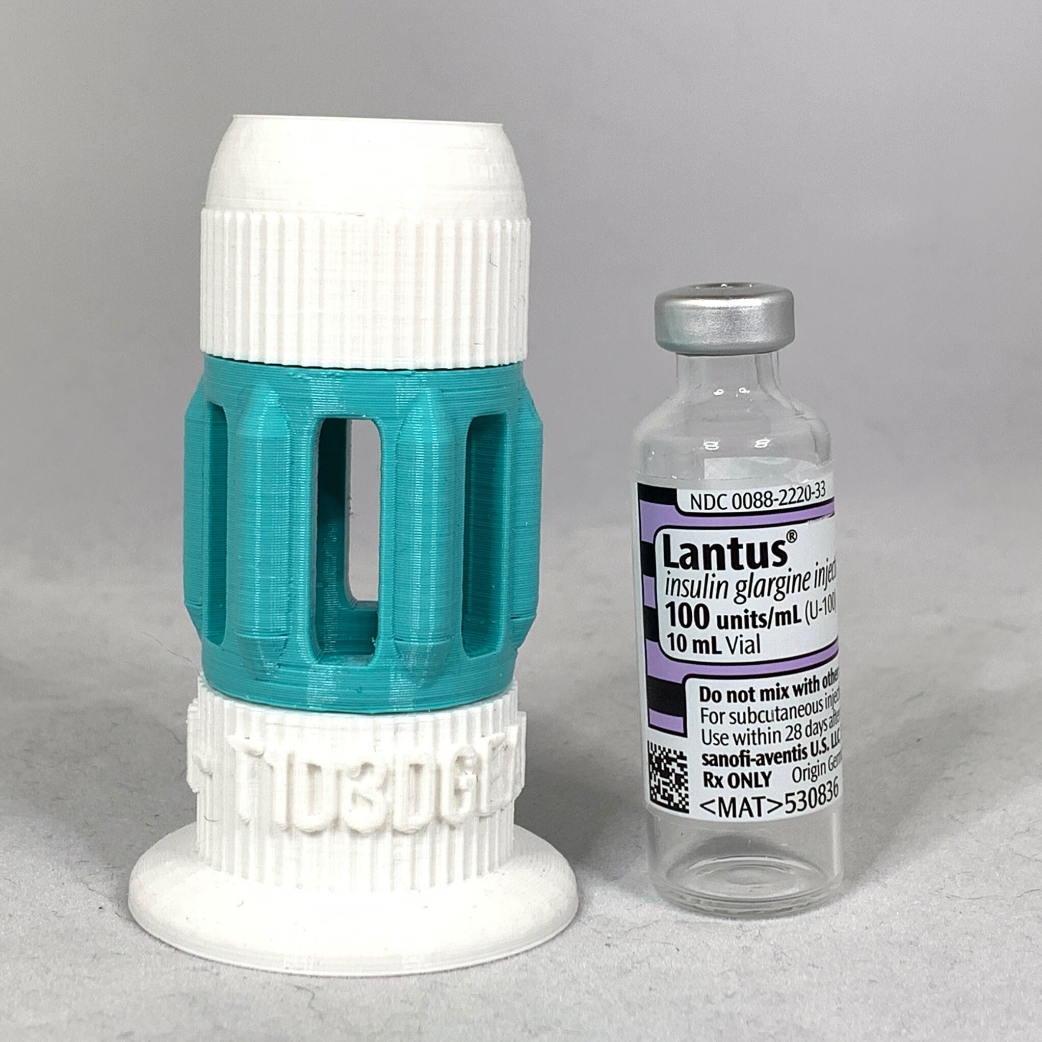Lantus / Admelog 10ml - 3 Piece 3D Printed Insulin Vial Vessel ...