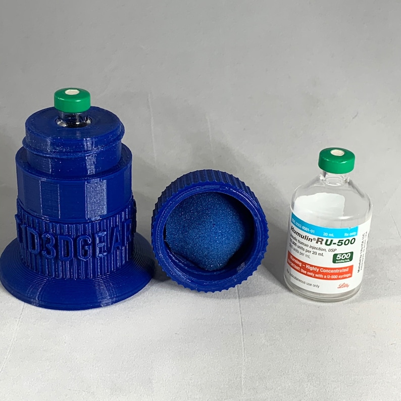 Humulin U-500 20ml - 3 Piece 3D Printed Insulin Vial Vessel Protective ...