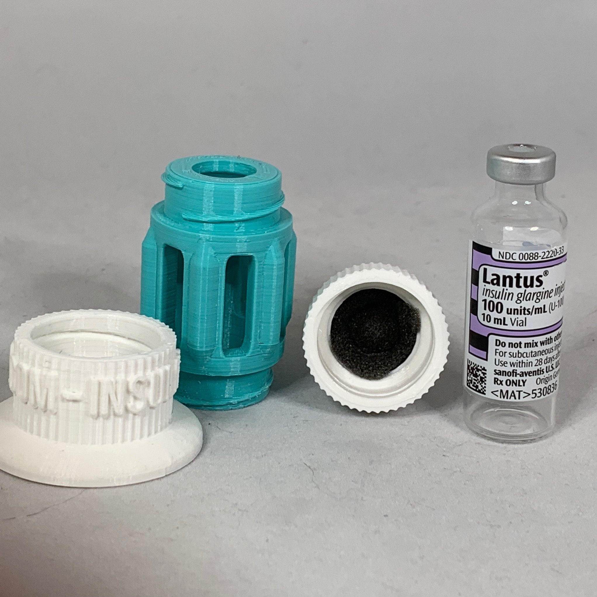 Lantus / Admelog 10ml - 3 Piece 3D Printed Insulin Vial Vessel ...