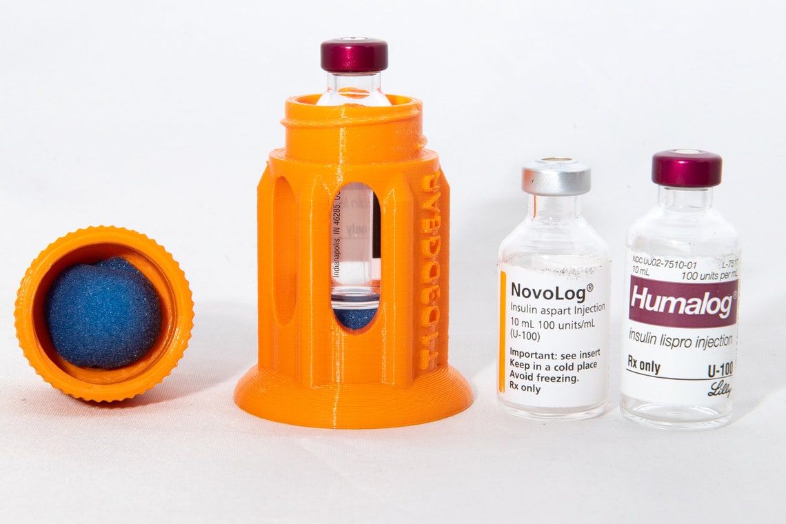 2 Piece Insulin Vial Vessel Protective Case With Windows - for Humalog ...