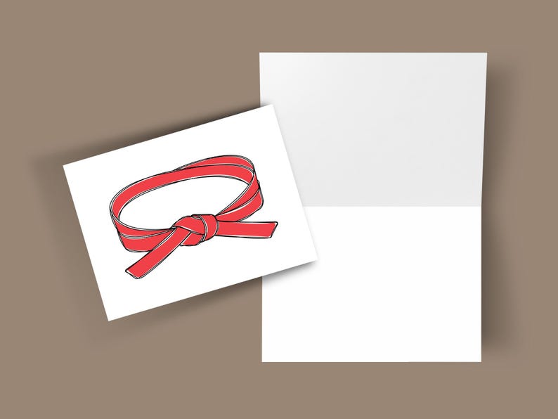 Martial Arts Belt Blank Greeting Card | All Belt Colors Available ...