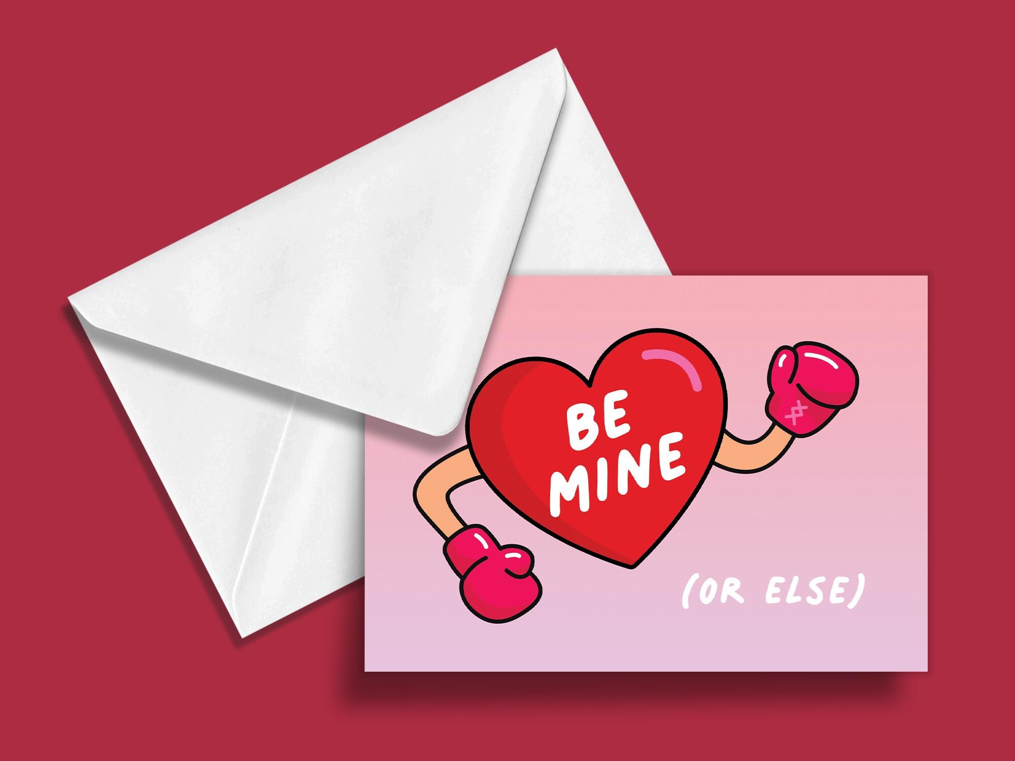 Be Mine (or Else) Greeting Card | Funny Valentine for MMA, Boxing, Muay ...