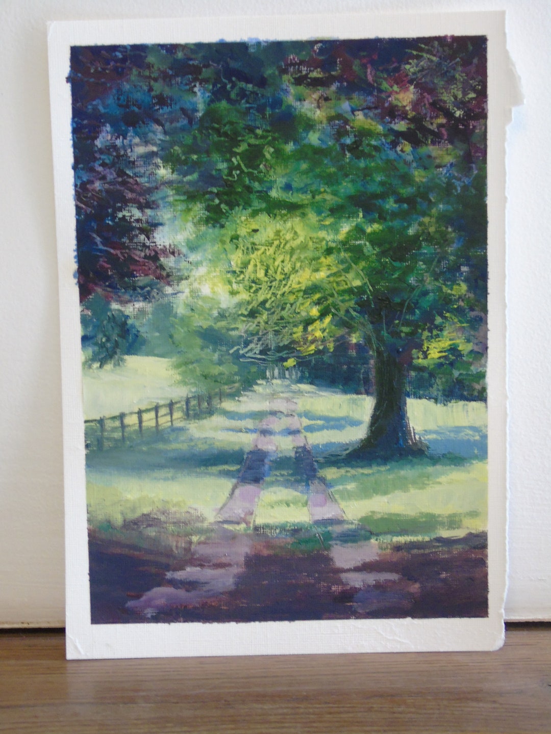 Small Oil Painting, Summer Woodland Landscape, Trees, Original Art, 16 ...