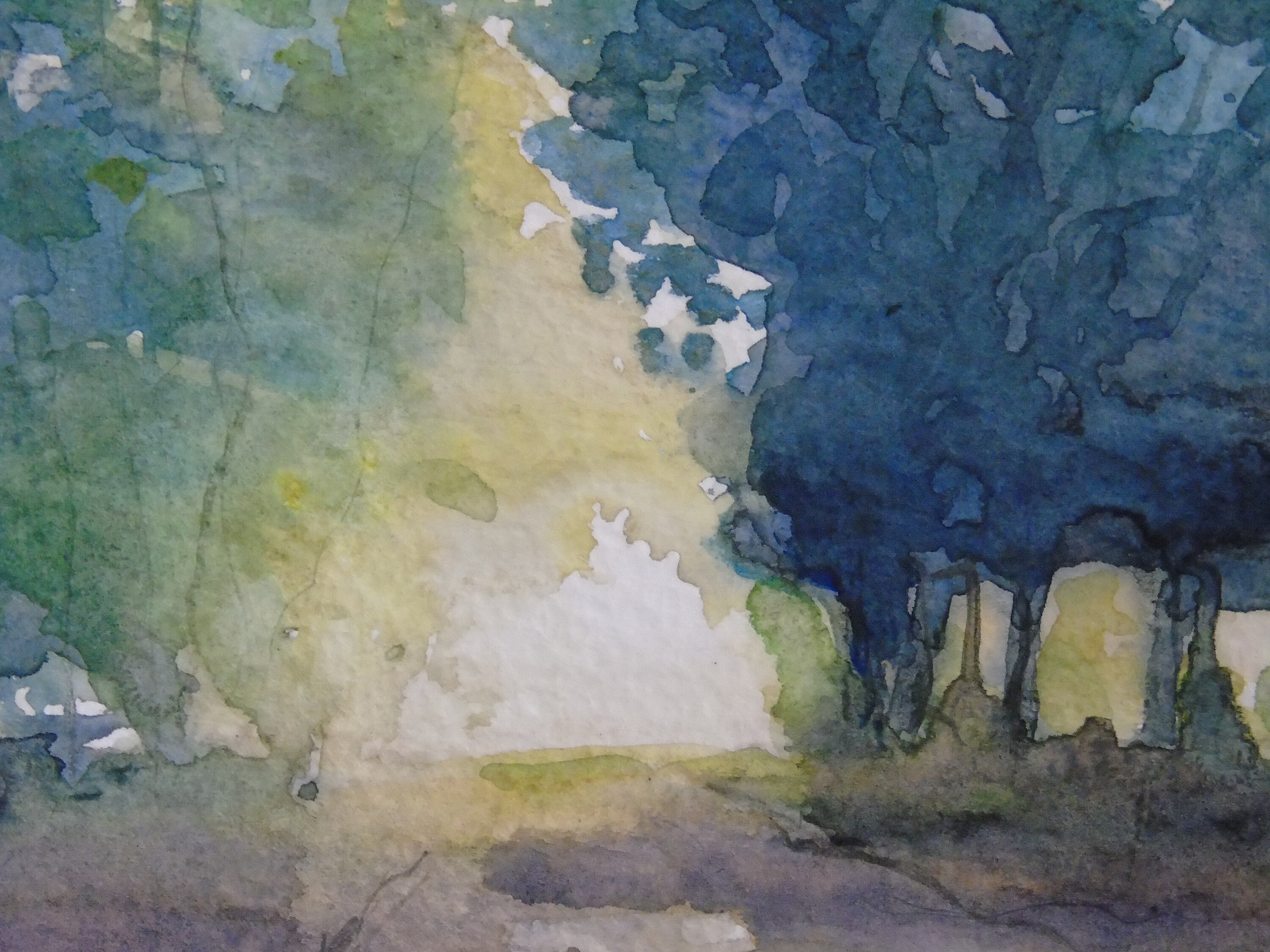 Original Watercolour, Landscape Painting of a Pathway Through Trees in ...