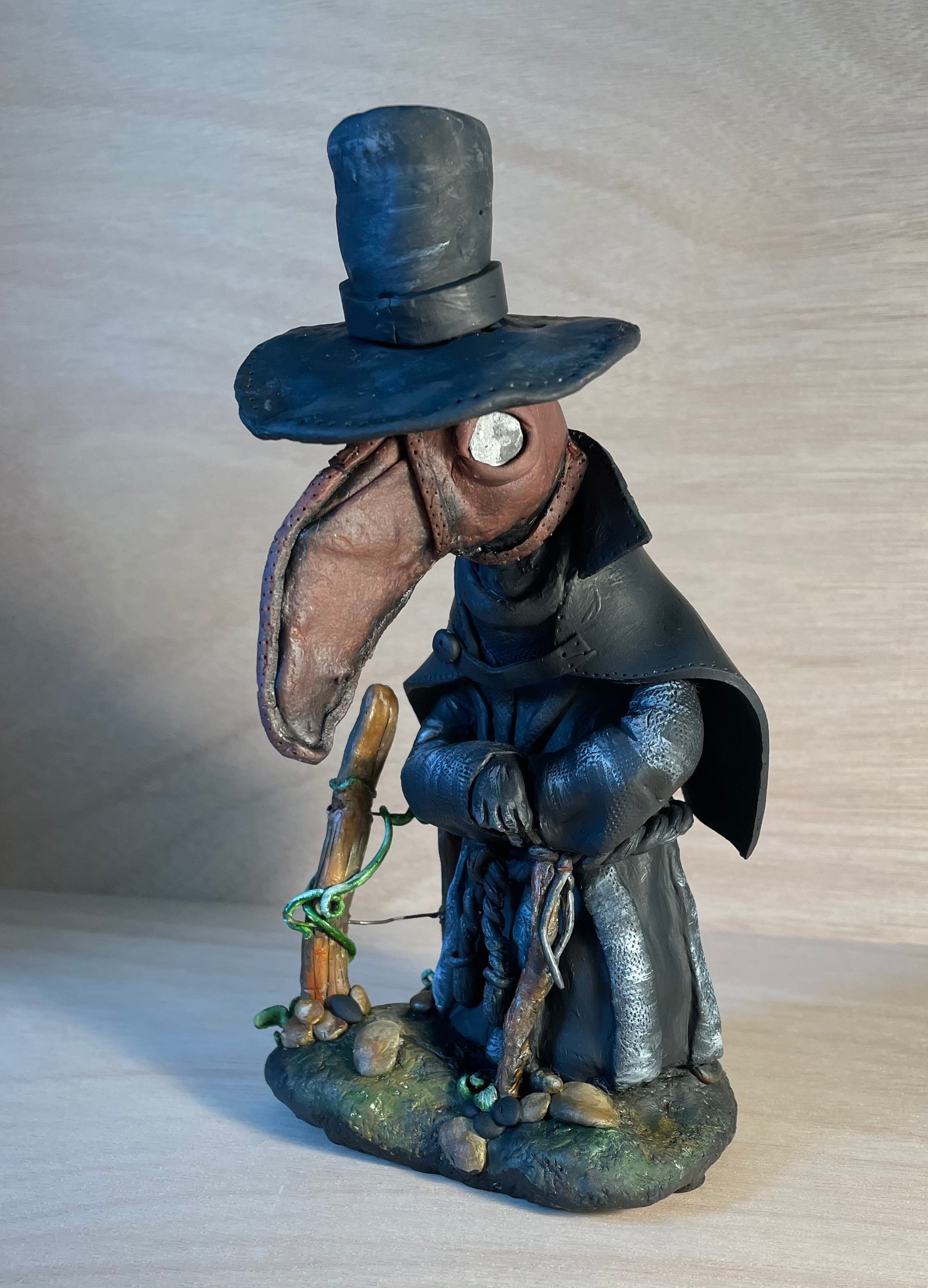 Original Plague Doctor Figurine. Hand Sculpted in Clay. - Etsy UK