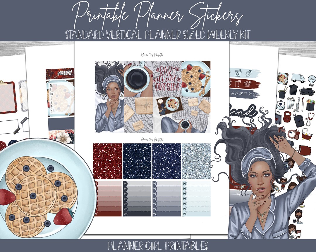 PRINTABLE Standard Vertical Planner Stickers Weekly Kit | Winter ...