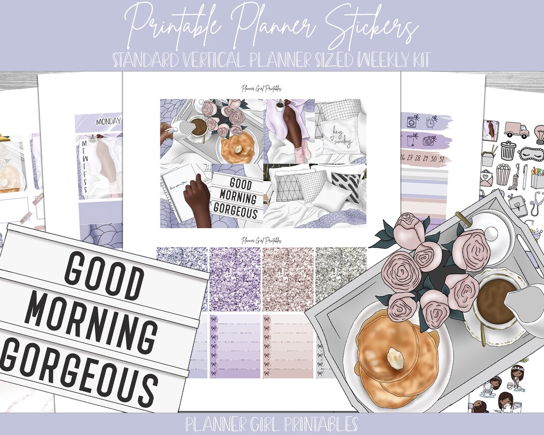 PRINTABLE Standard Vertical Planner Stickers Weekly Kit | Lazy Sunday ...