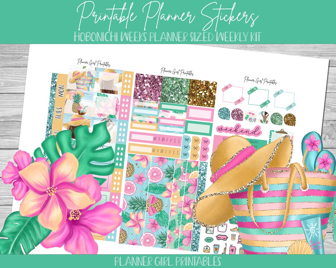 PRINTABLE Hobonichi Weeks Weekly Kit | Fun in the Sun Beach Day ...