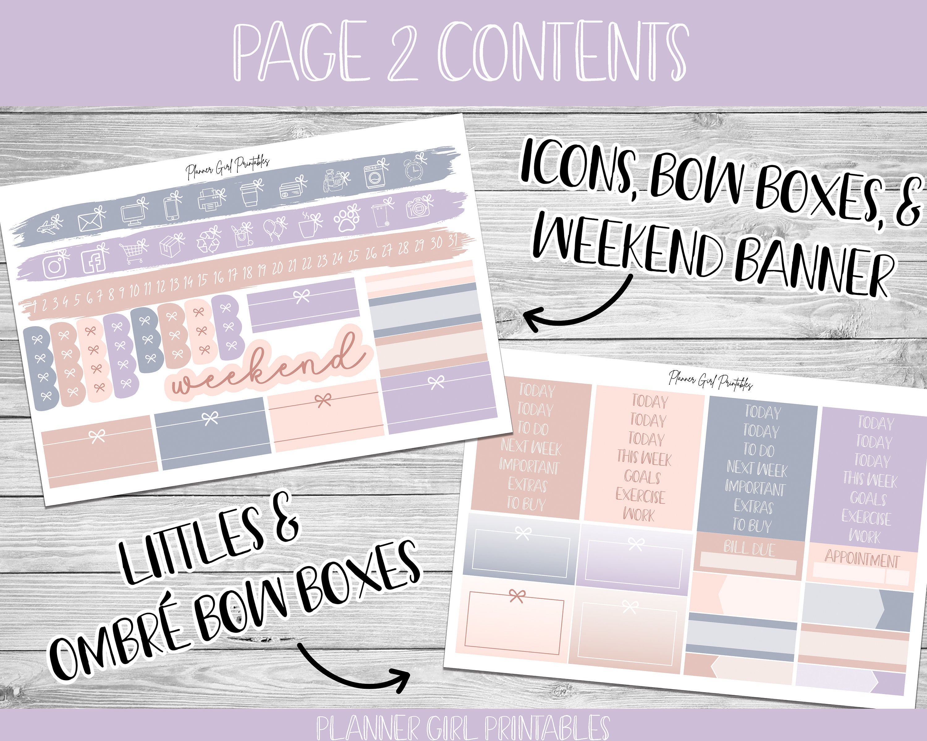 PRINTABLE Standard Vertical Planner Stickers Weekly Kit | Etsy