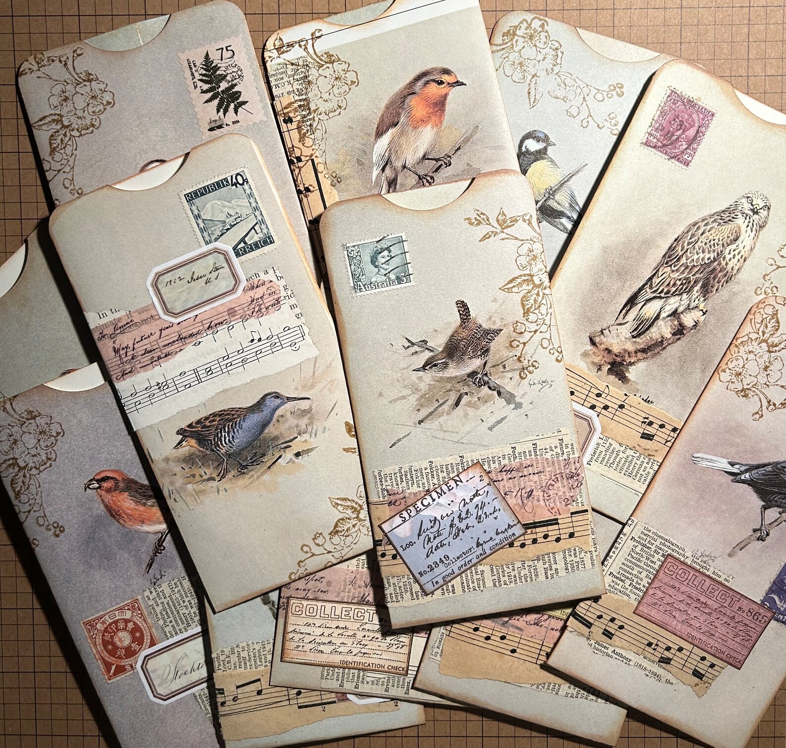 Handmade Junk Journal Pockets. Lucky Dip 6 Pack. Junk Journal Supplies ...