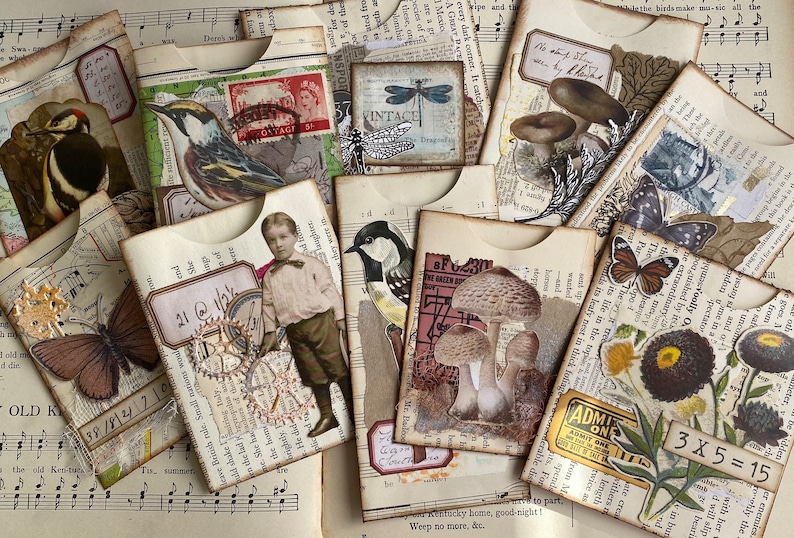 Handmade Junk Journal Pockets. 10 Pack. Junk Journal Supplies. - Etsy