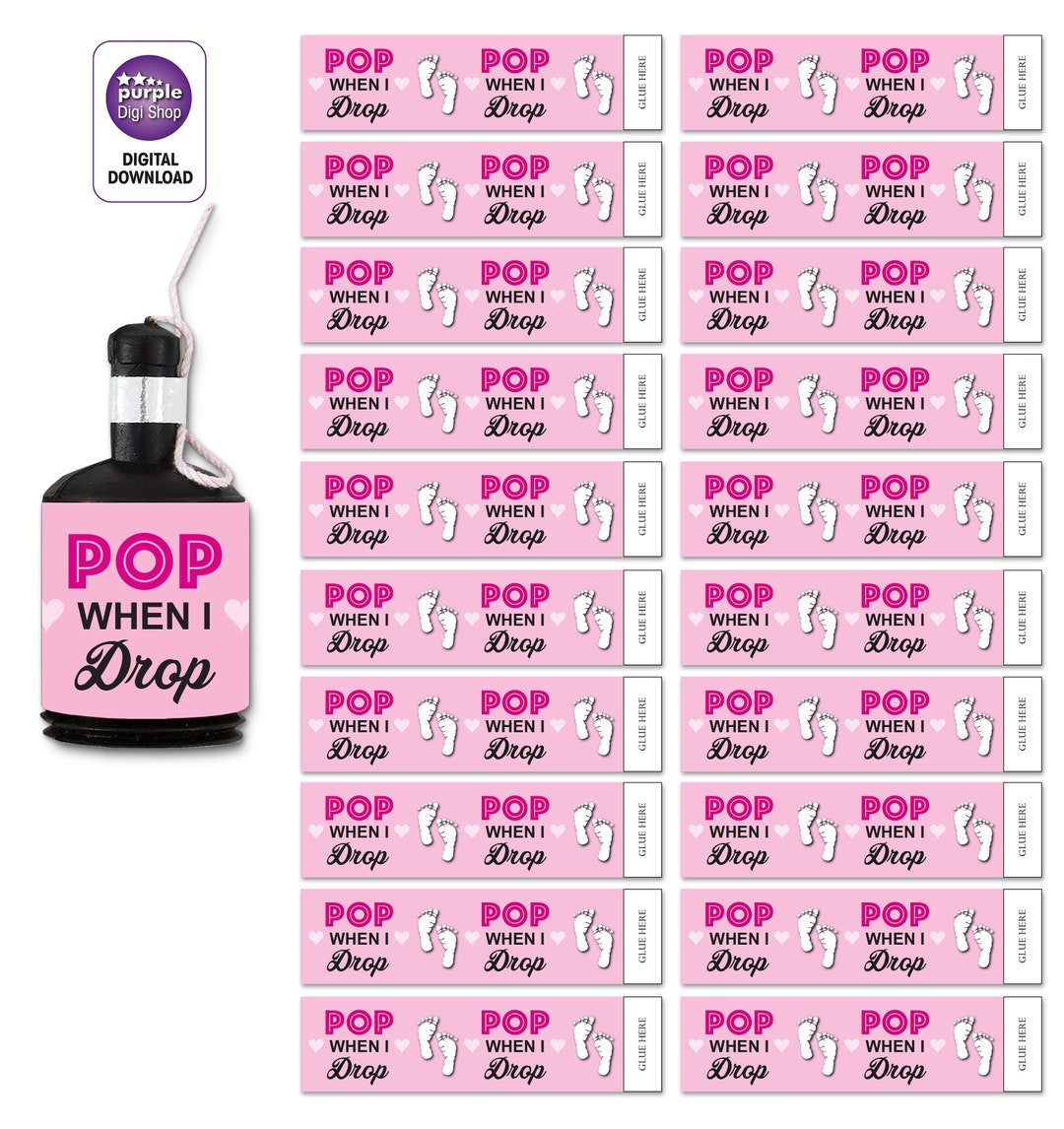 Printable Digital 'pop When I Drop' Baby GIRL Shower - Etsy